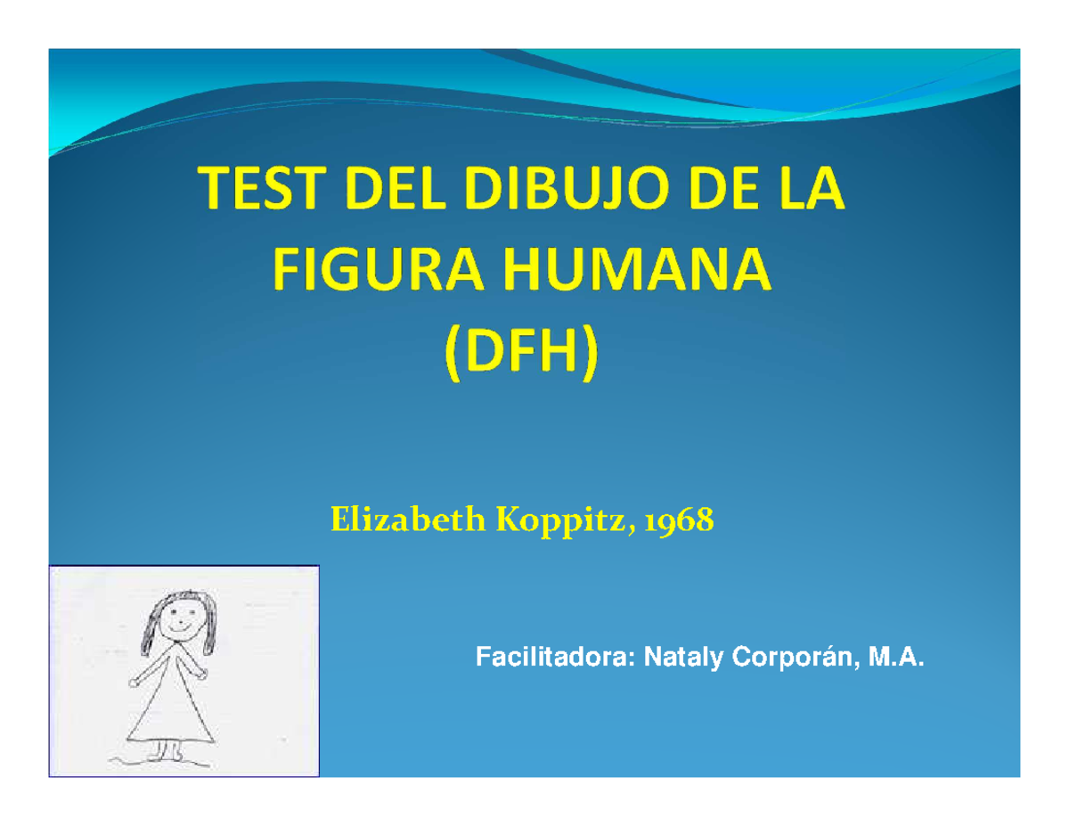 Dibujo de la Figura Humana - Elizabeth Koppitz, 1968 Facilitadora ...