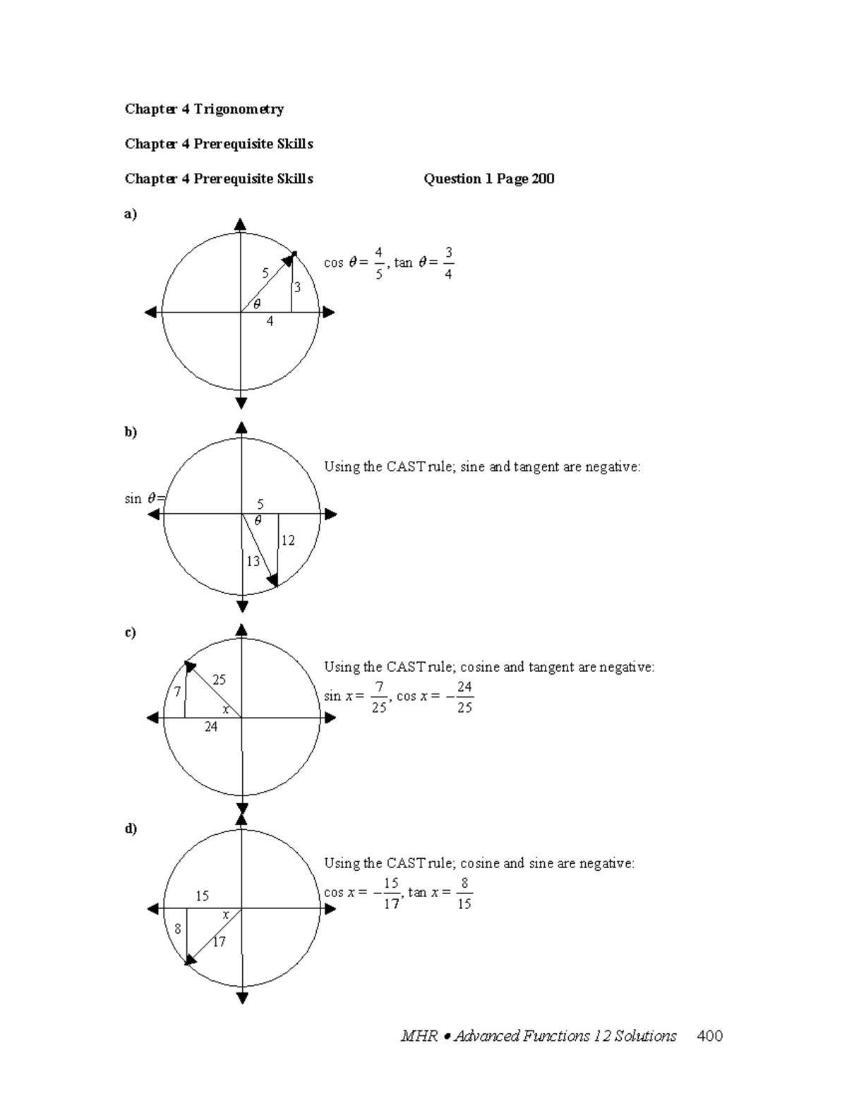 AF12 Chapter 4 Solutions - Chapter 4 Trigonometry Chapter 4 ...