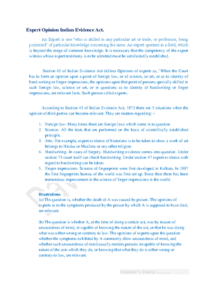 Evidence Study Material - Law of Evidence - Studocu