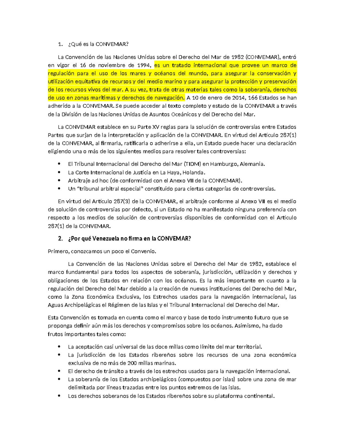 Convemar - ¿Qué es la CONVEMAR? La Convención de las Naciones Unidas ...