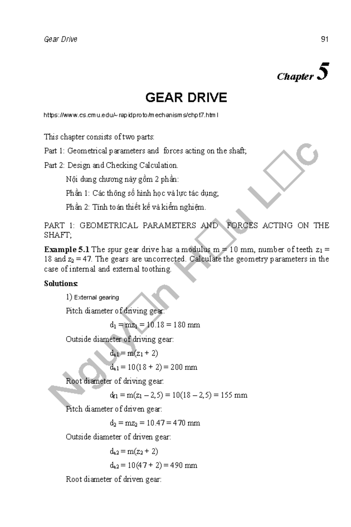 Gear Exercise (useful for mastering) - Gear Drive Chapter 5 GEAR DRIVE ...