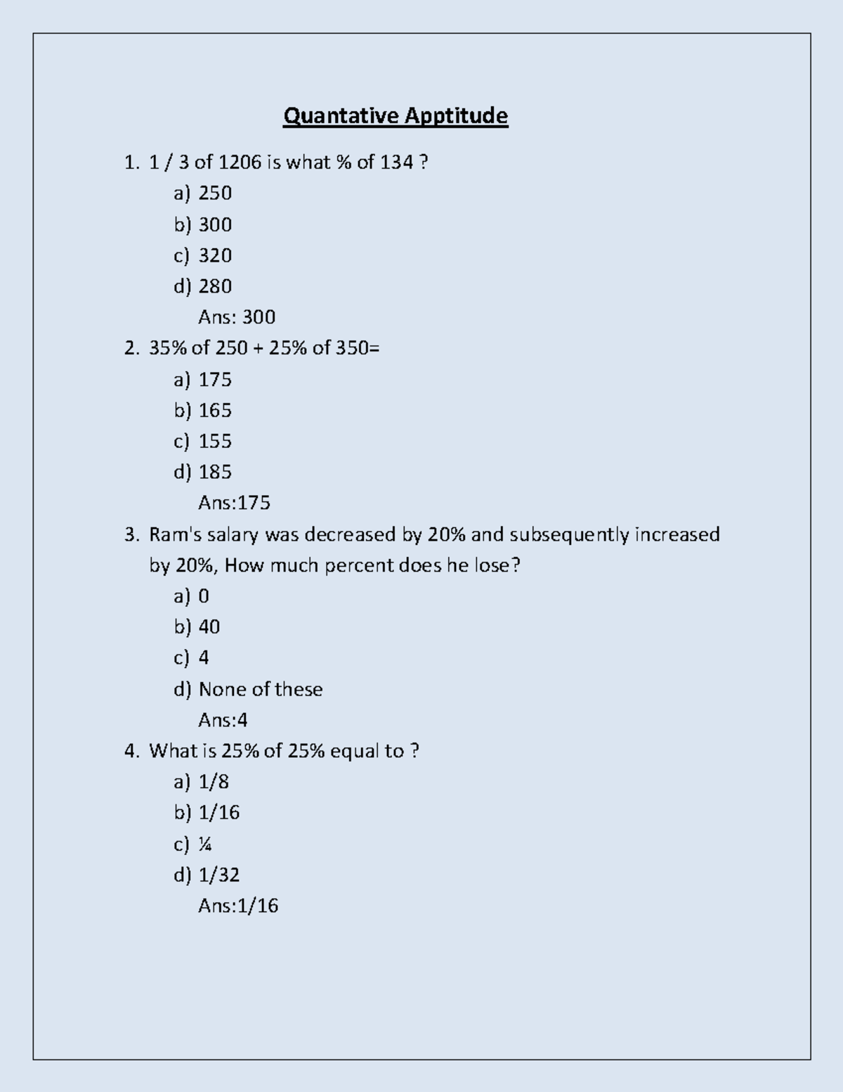 Ericsson placement paper with Solutions - Quantative Apptitude 1 / 3 of ...