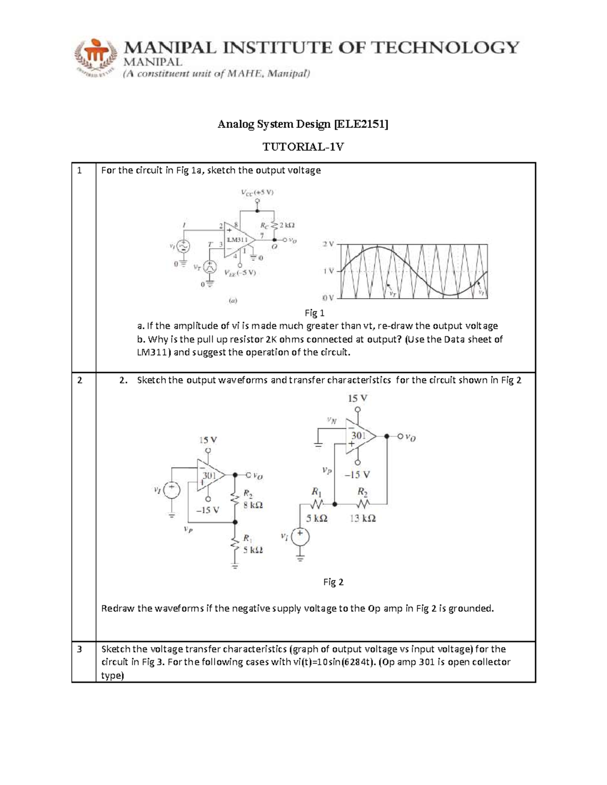 Tutorial 4 - These are practice questions for applications of concepts ...