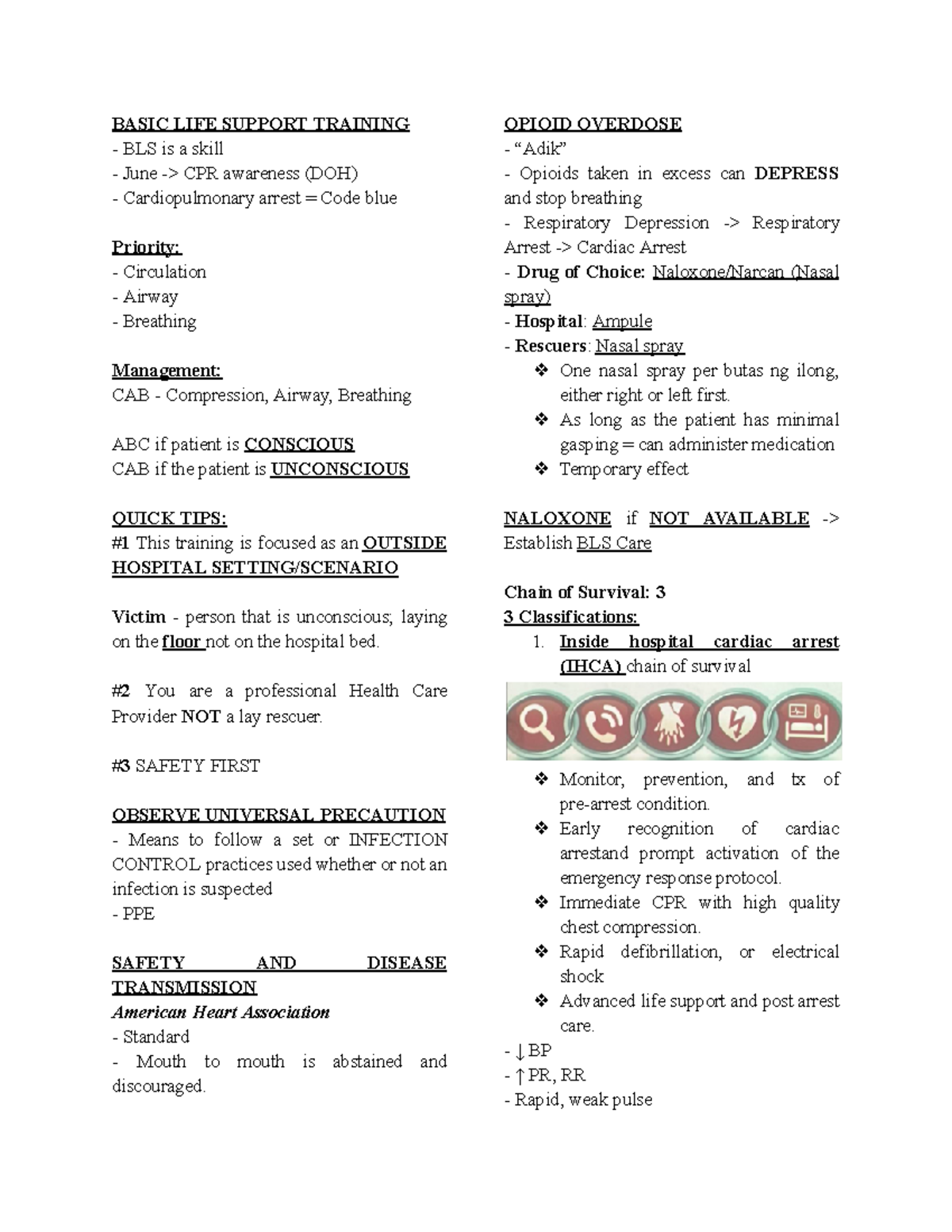 DN BLS - disaster nursing - BASIC LIFE SUPPORT TRAINING BLS is a skill ...