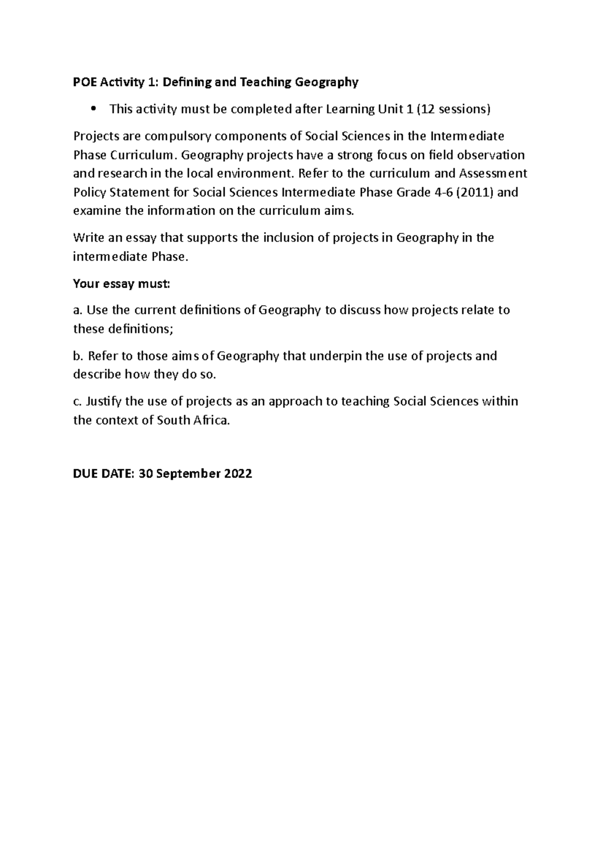 POE Activity 1 AND Ideas FOR Grade 5 Projects - Copy - POE Activity 1 ...