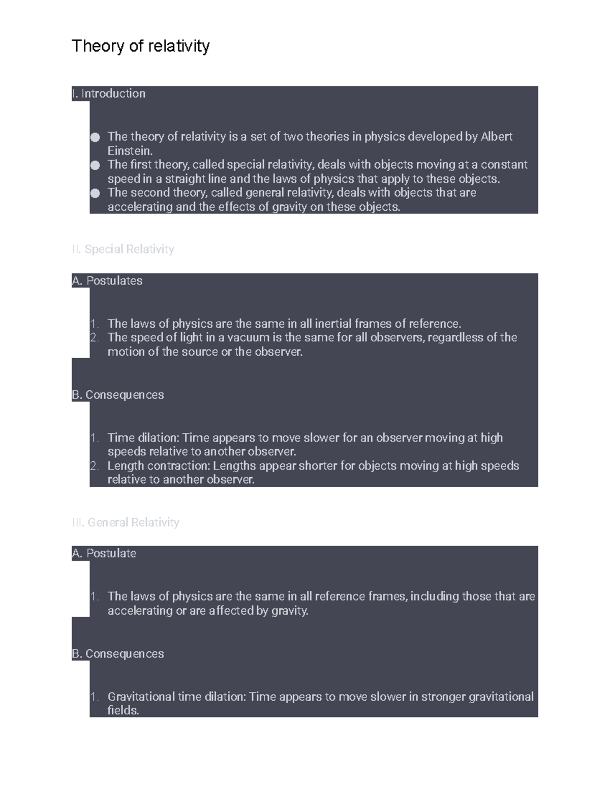 Riverside city college Theory of relativity - Theory of relativity I ...