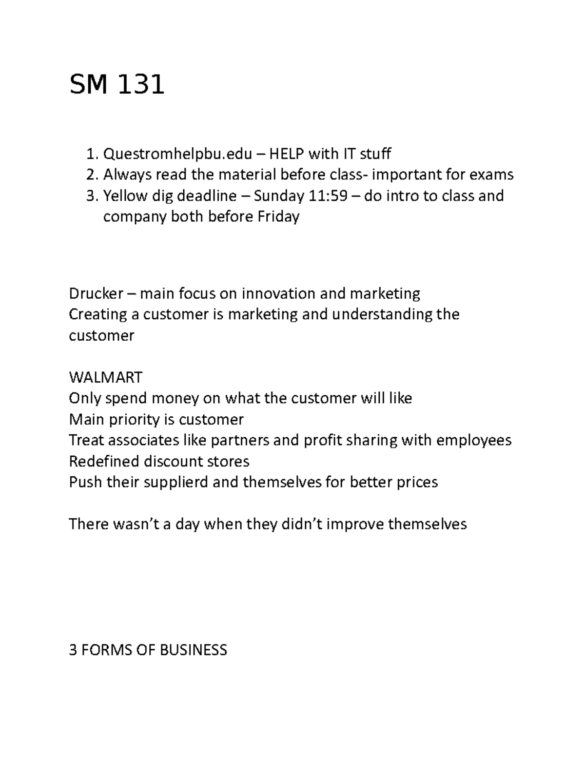 SM 131 - rough notes for sm131, everything covered - SM 131 ...