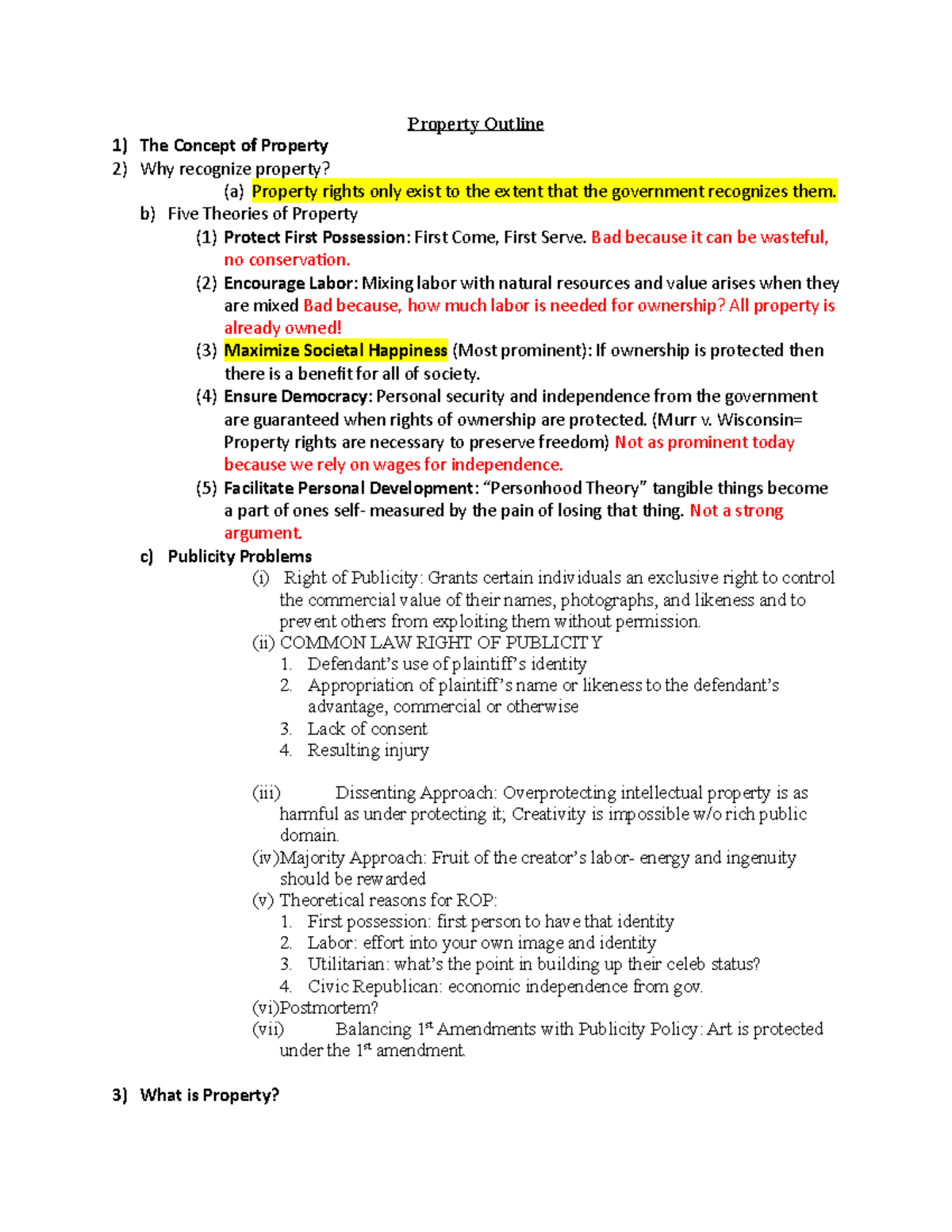 Property Outline 2021 In depth breakdown - **Property Outline The ...