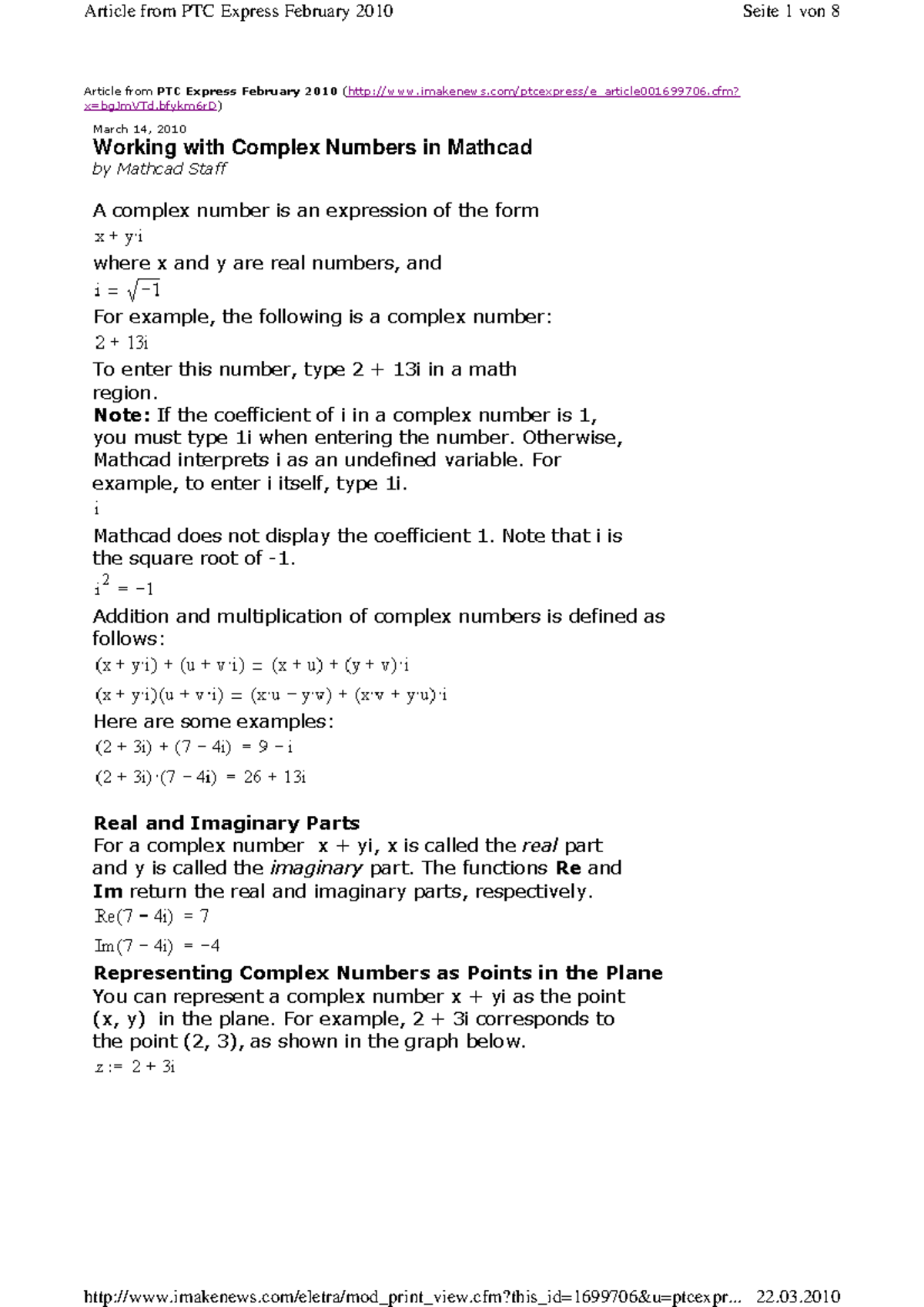 Mathcad Numerical Calculations Guideline - Article from ** ** - Studocu