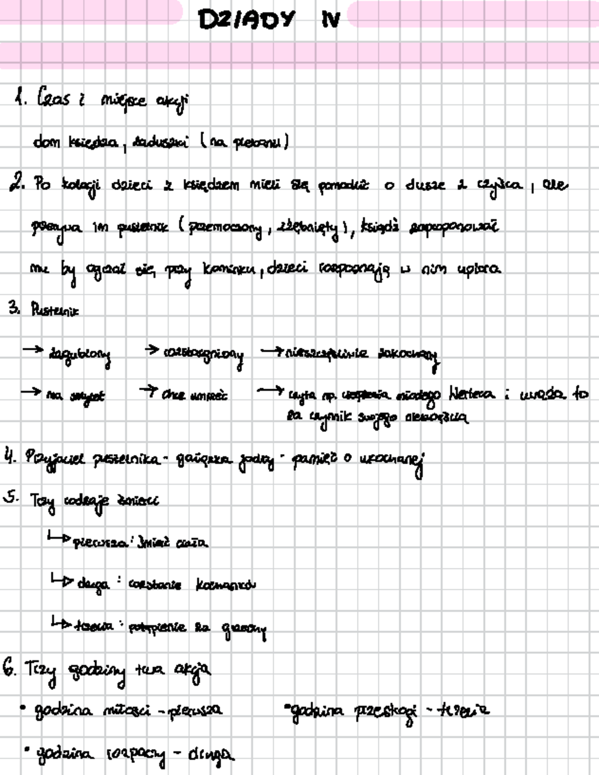 Polski - ssssss - DZIADY IV 1. Casi miljsce akji dom ksidza , dadusaki ...