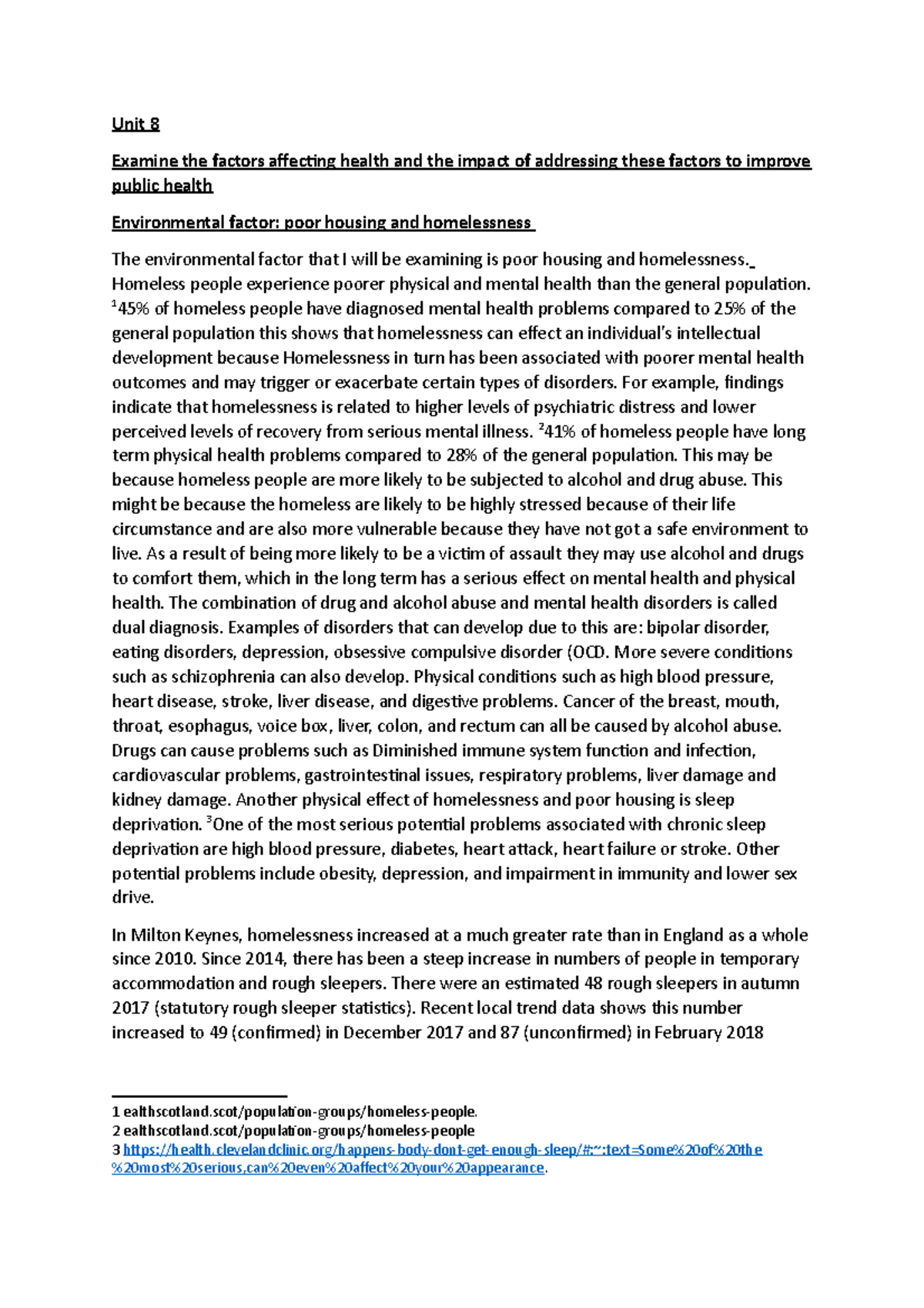 Unit 8 factors - health and social care assignemnts all at a pass level ...