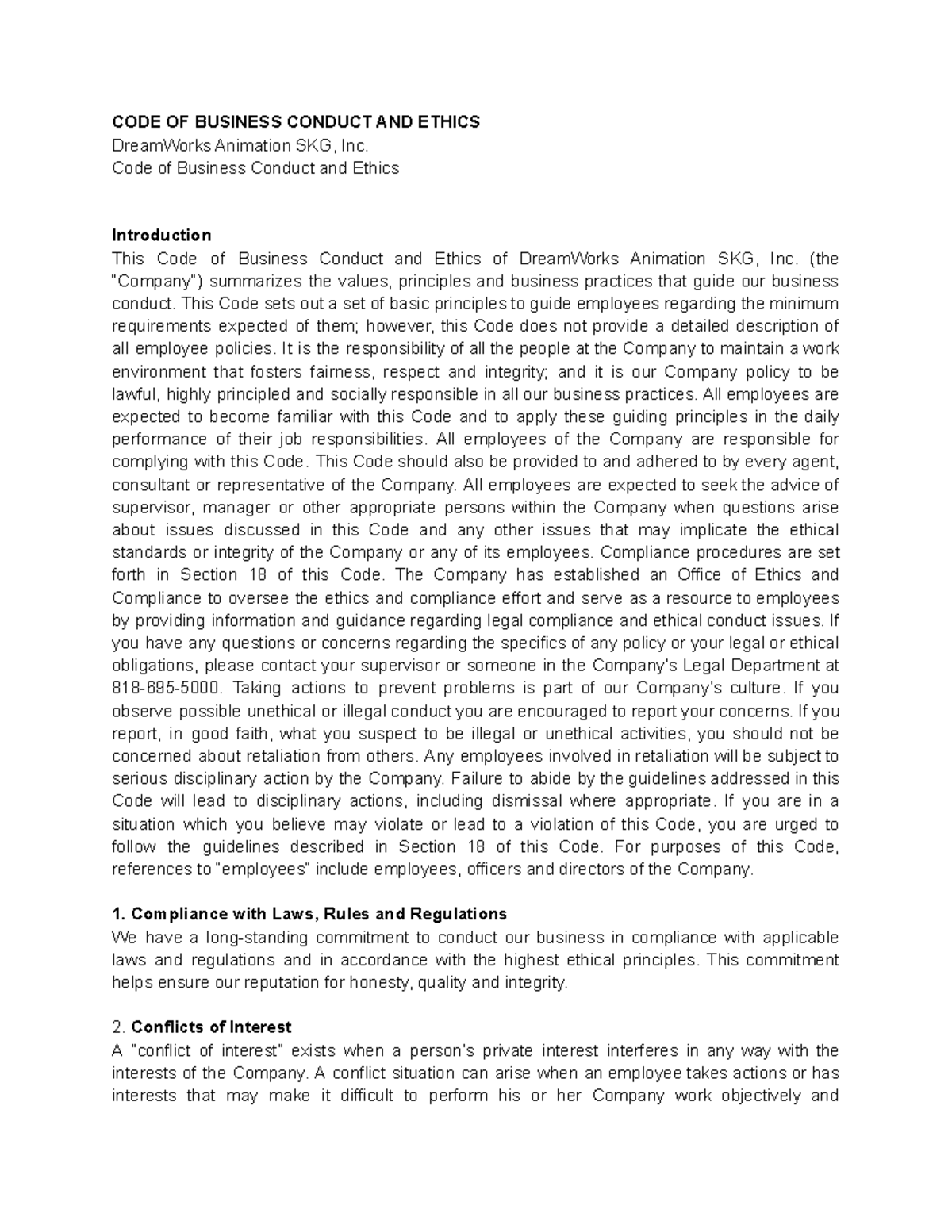 CODE OF Business Conduct AND Ethics - CODE OF BUSINESS CONDUCT AND ...