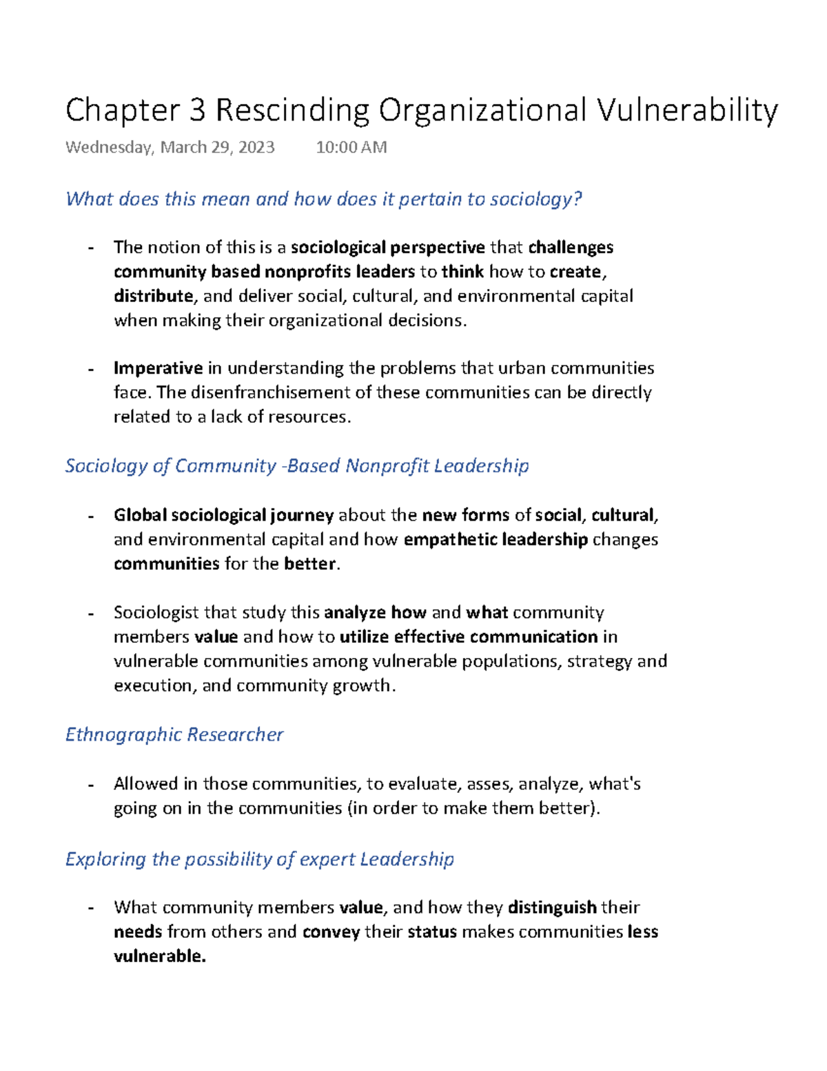 Chapter 3 Rescinding Organizational Vulnerability - What does this mean ...