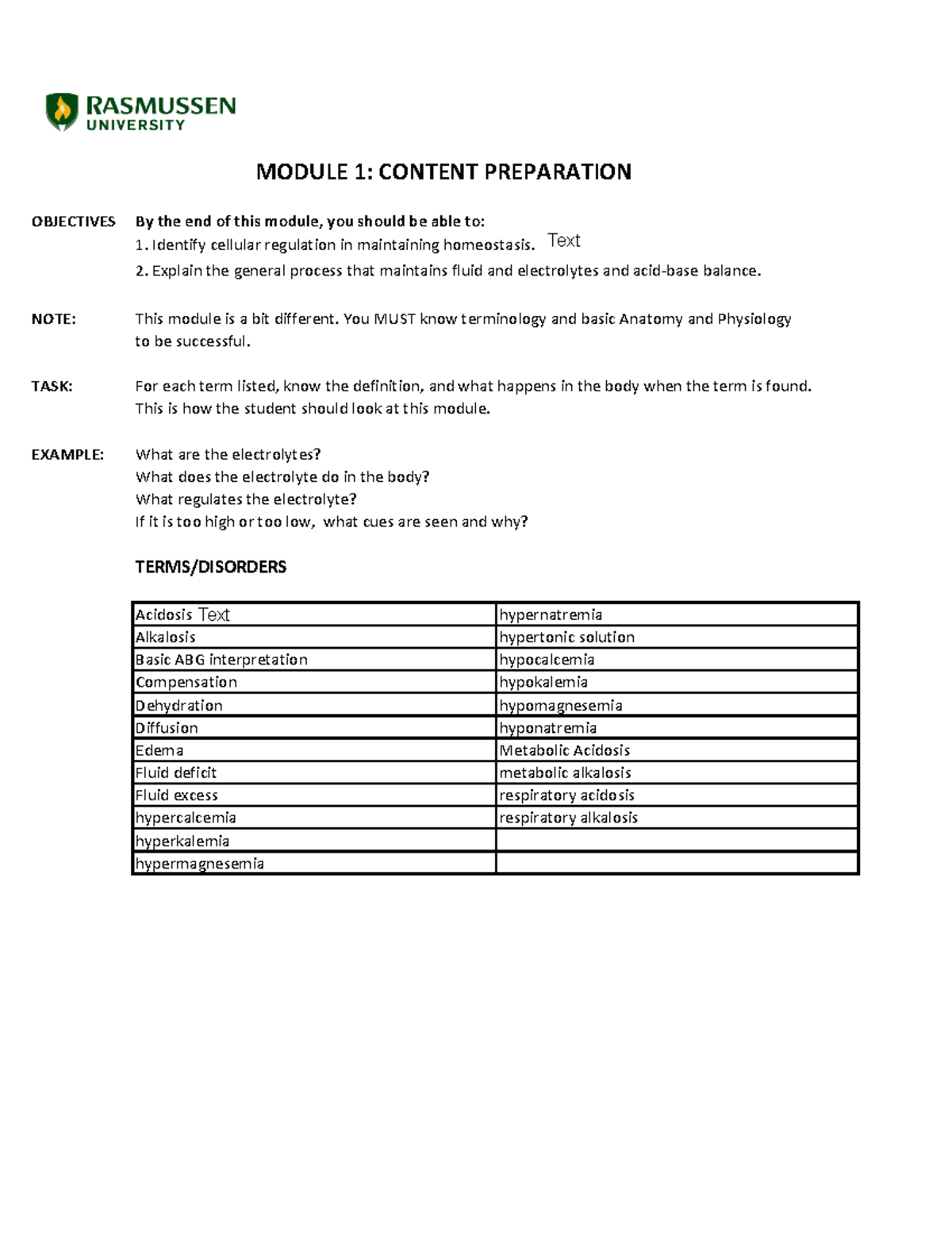 Module 1 initiative - Chapter Review - OBJECTIVES By the end of this ...