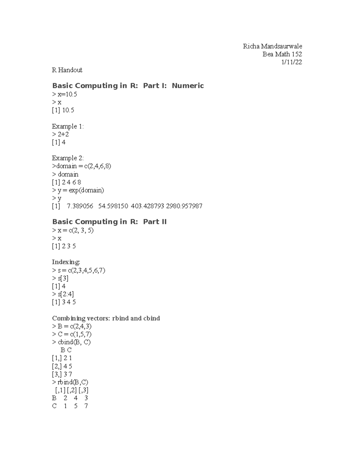 RHandout Calc II - notes - Richa Mandsaurwale Bea Math 152 1/11/ R ...
