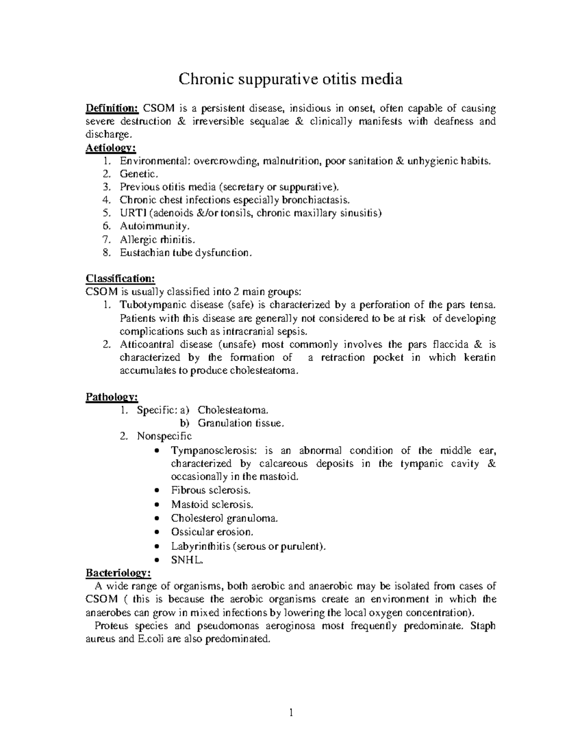 Chronic suppurative otitis media - Chronic suppurative otitis media ...