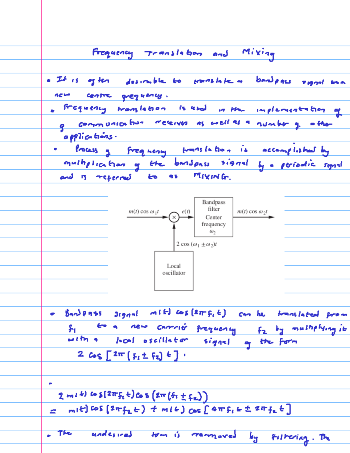 Frequency Translation and Mixing - Electrical engineering - Studocu
