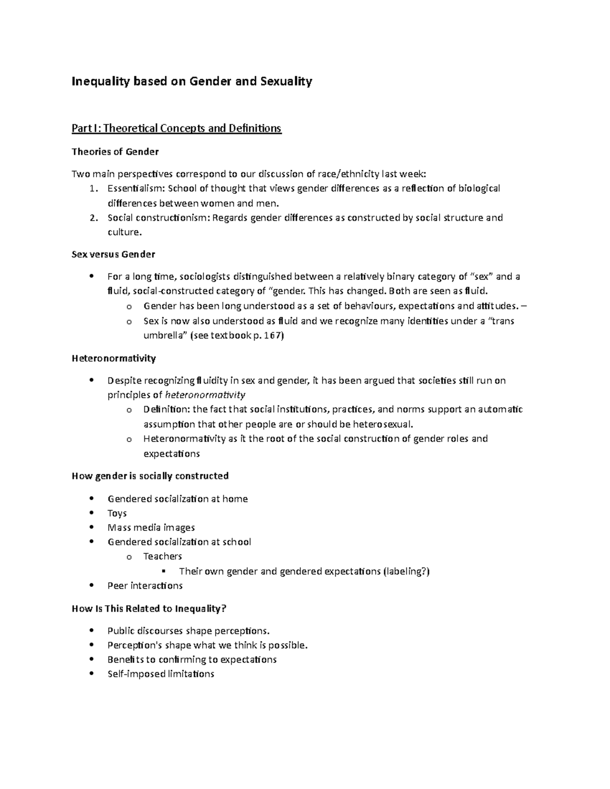 4. Gender, Sexuality, and Inequality - Inequality based on Gender and ...