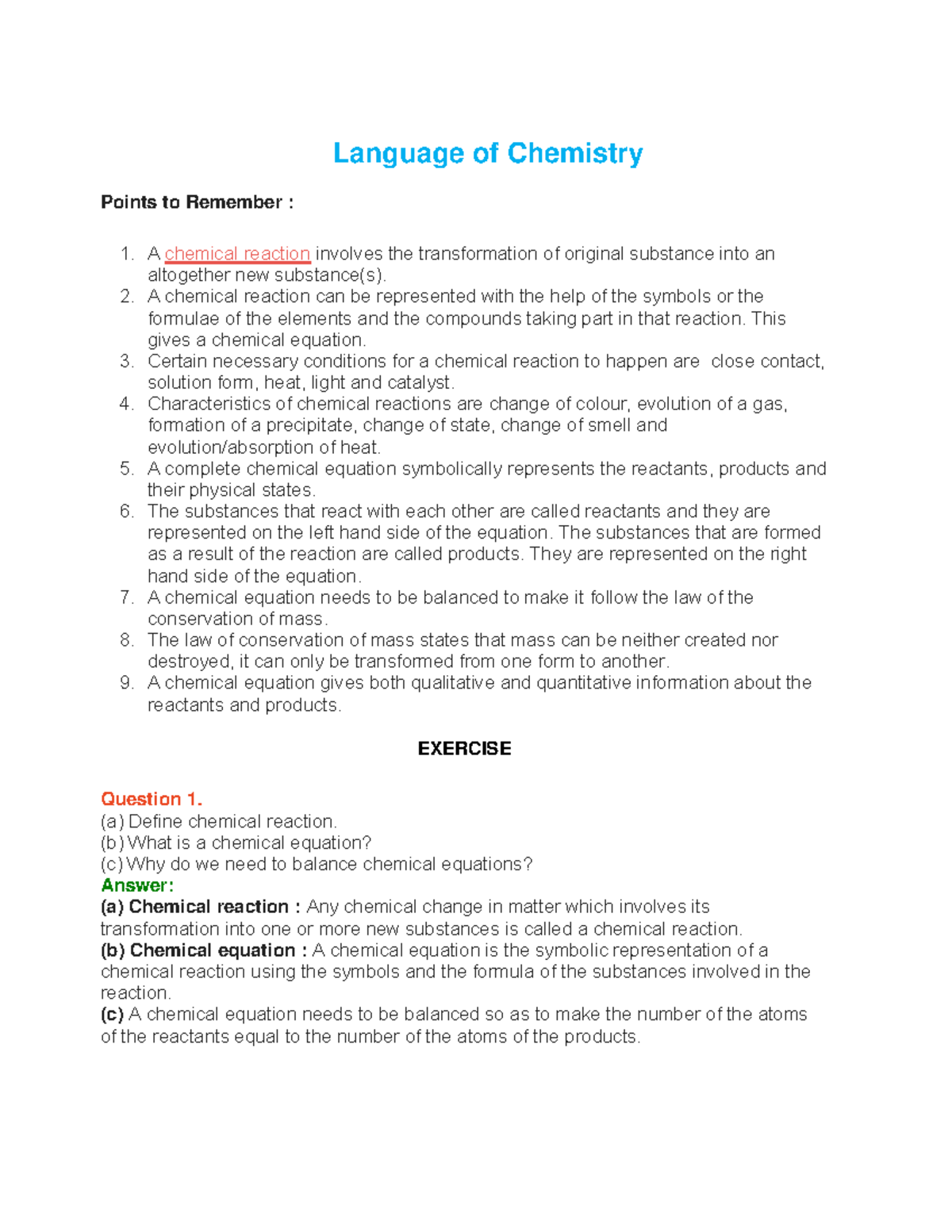 Language of Chemistry - notes - ncertbooksolutions Language of ...