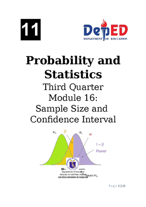 Stat Prob Q3 Module 9 - DEPARTMENT OF EDUCATION Statistics and ...