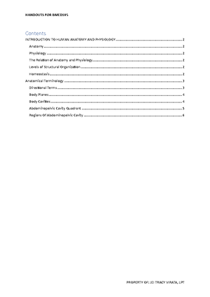 Cells - Table of Contents CELLS - Studocu