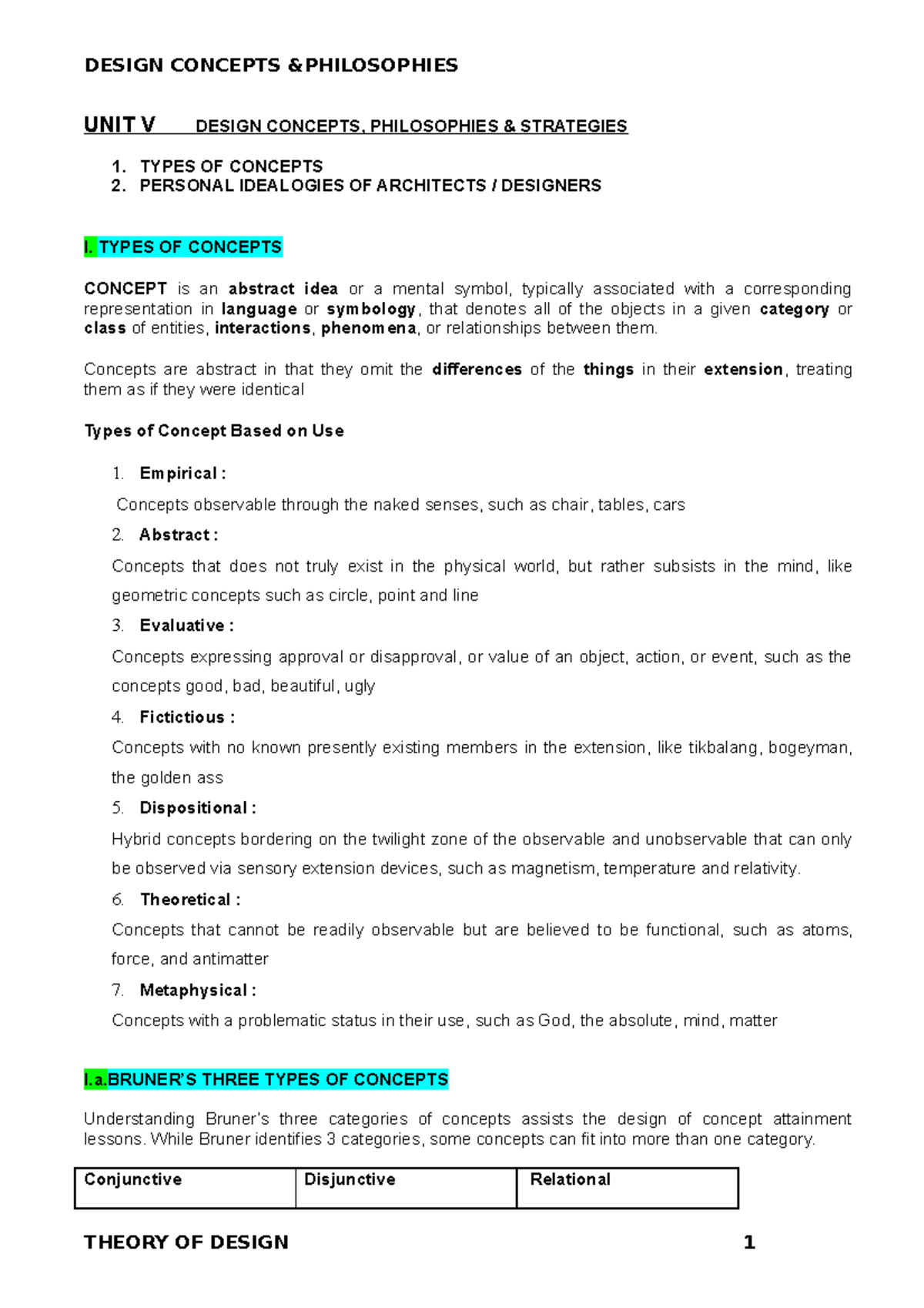 5.UNIT V Notes Theory of design - UNIT V DESIGN CONCEPTS, PHILOSOPHIES ...