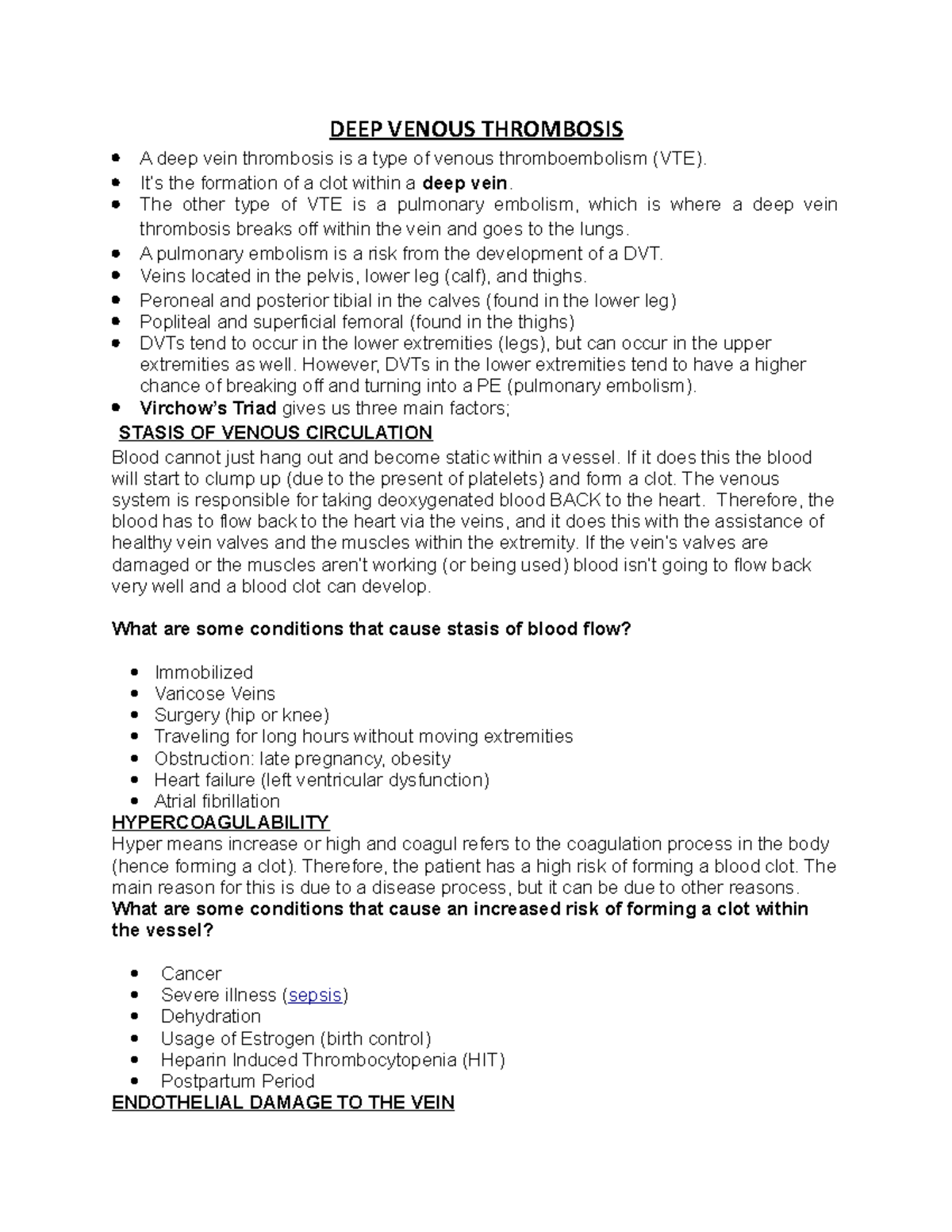 DEEP Venous Thrombosis - DEEP VENOUS THROMBOSIS A deep vein thrombosis ...