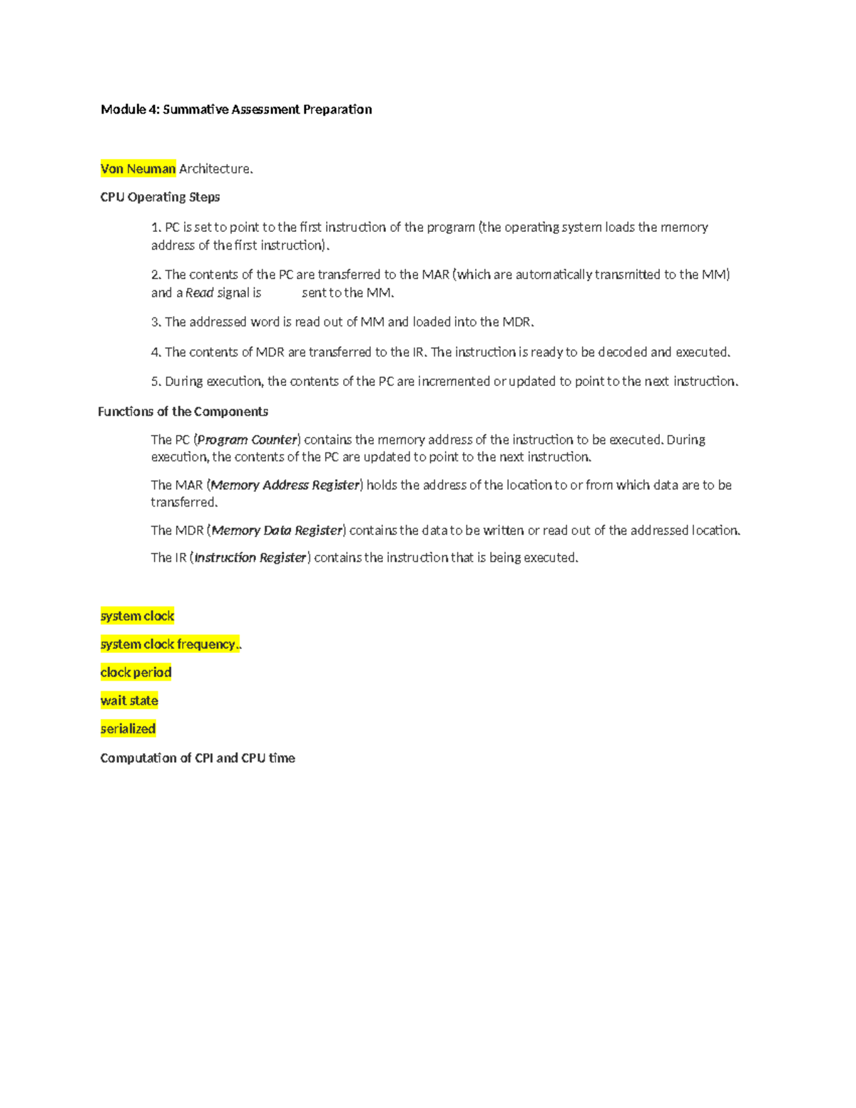 [M4- Guide] Basic CPU and Memory Operational Concept-converted - Module ...