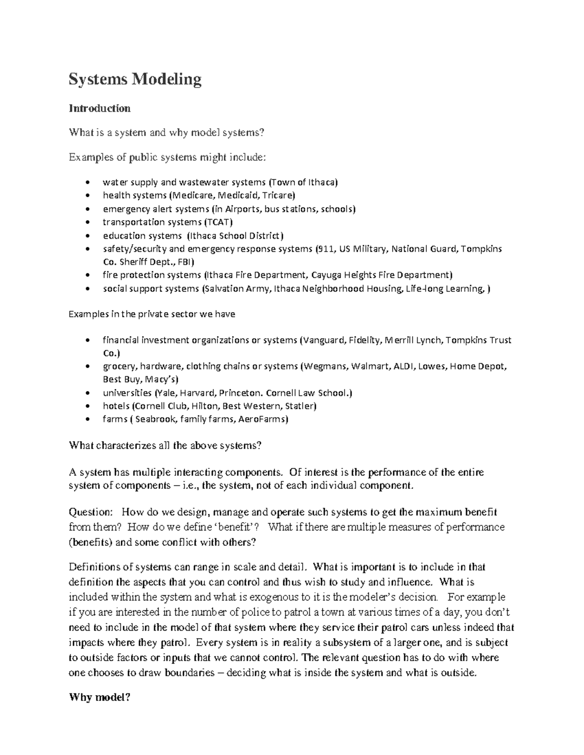 Ch 2- Systems Modeling - Notes from PADM 5320 taught by Professor ...