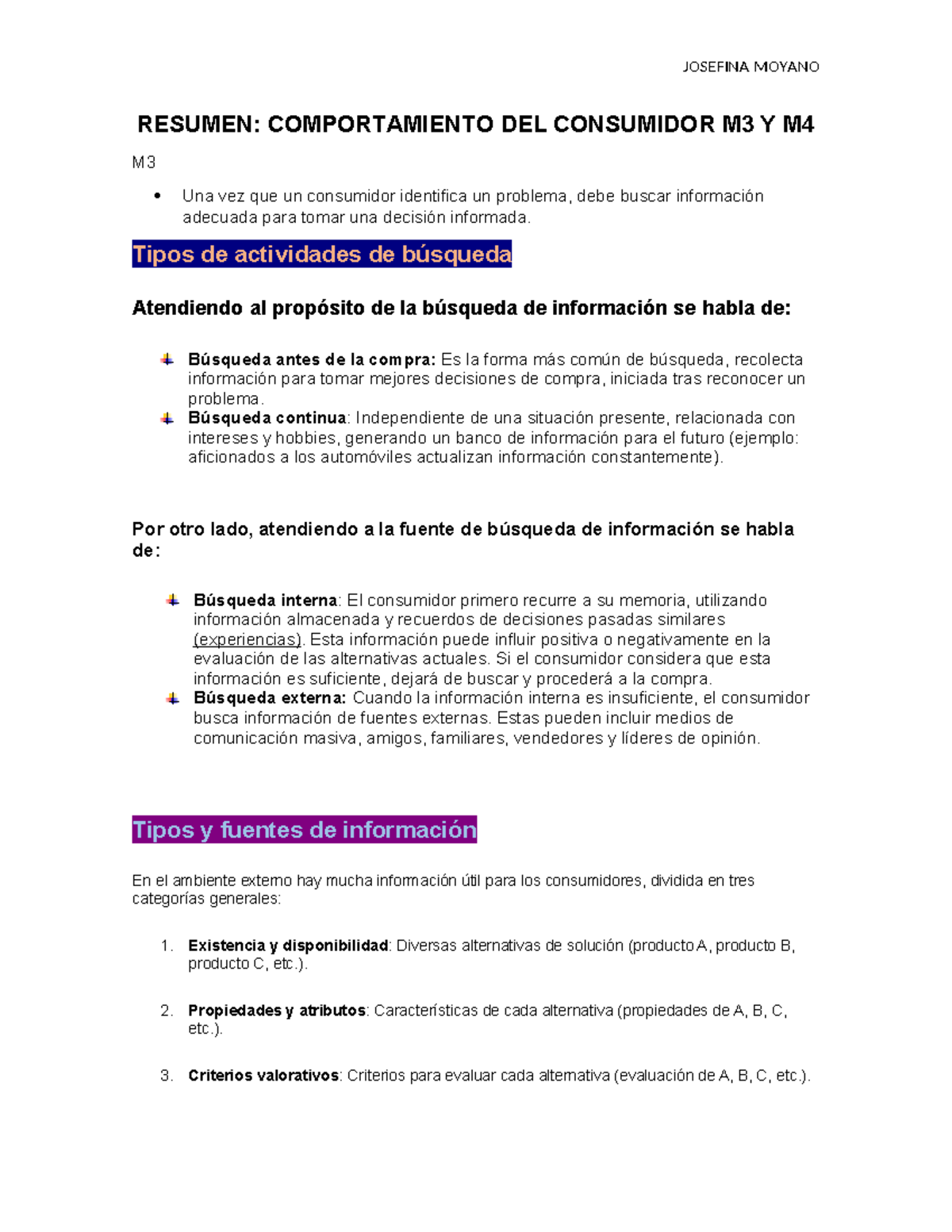 Resumen Comportamiento DEL Consumidor Modulo 3 Y 4 - RESUMEN: COMPORTAMIENTO DEL CONSUMIDOR M3 Y ...