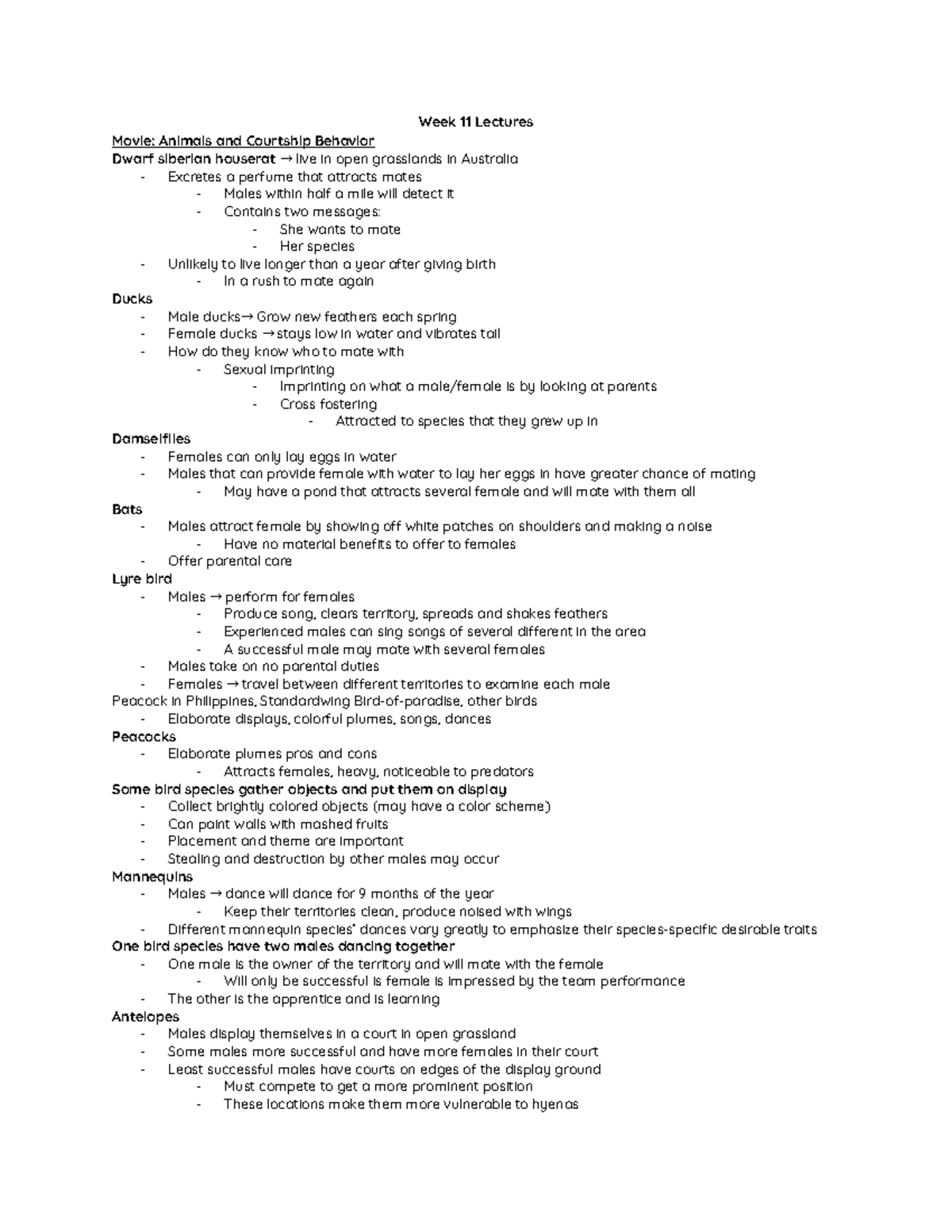 Evolution Week 11 - Animals and Courtship Behavior Movie, Intersexual ...