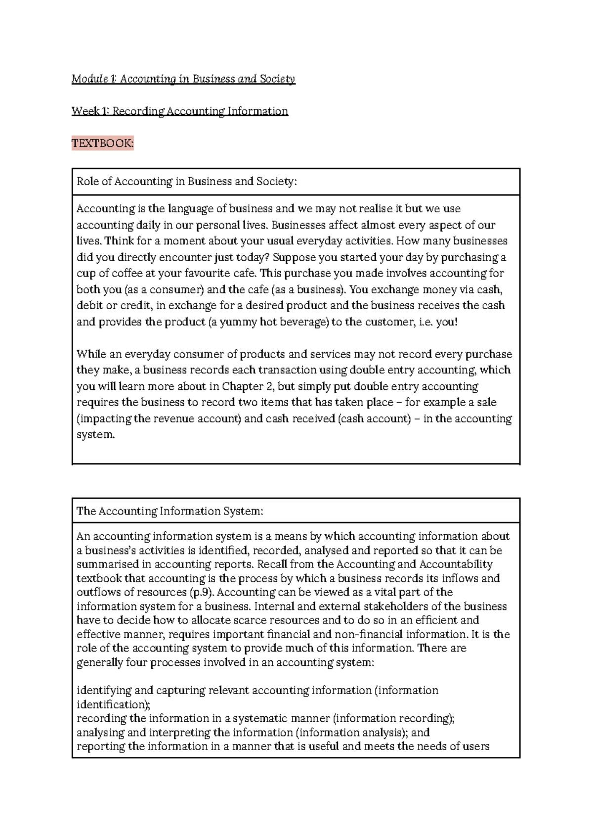 Module 1 Accounting in Business and Society Textbook - Module 1 ...