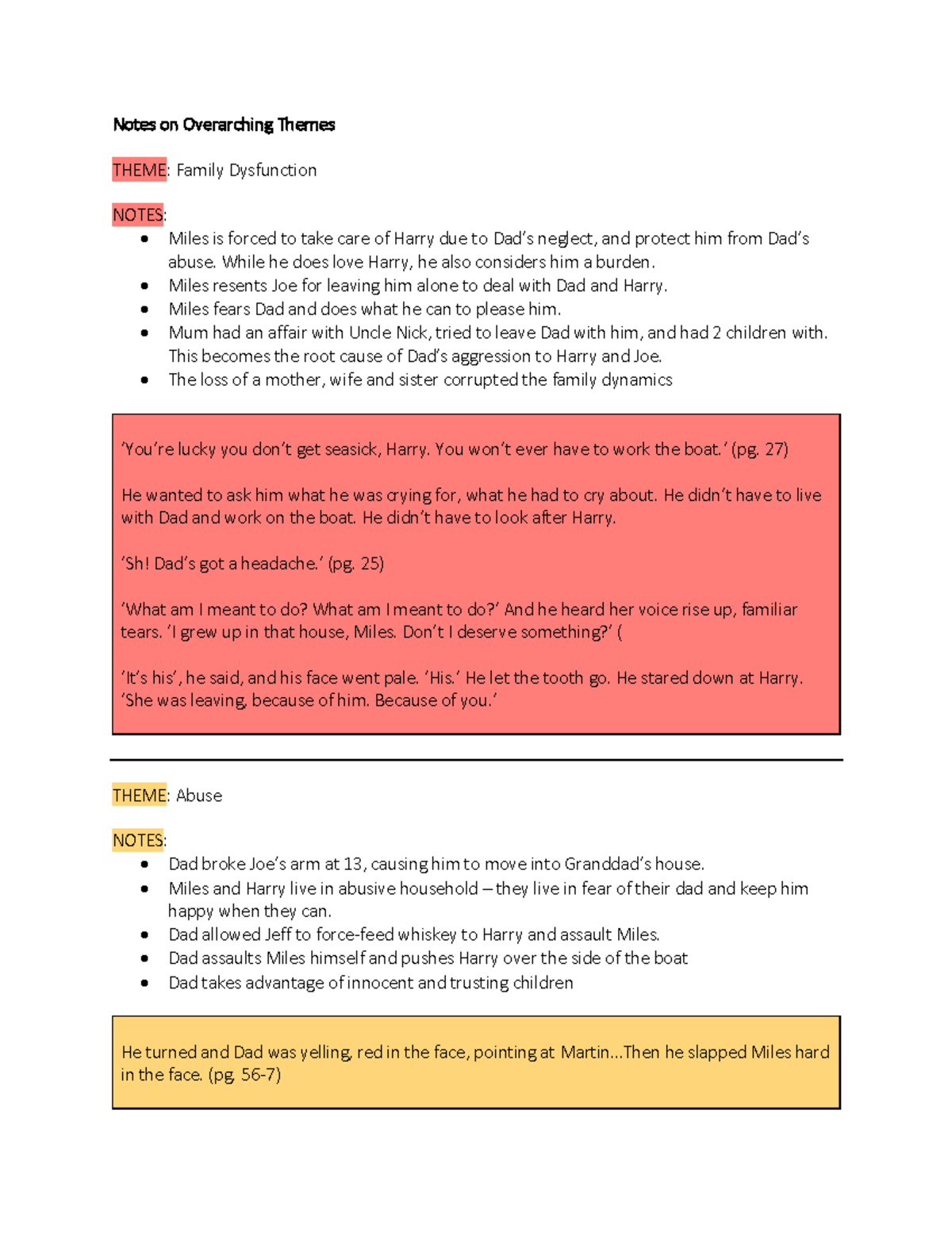 Quotes themes on past the shallows 644a617f69bd3 - Notes on Overarching ...