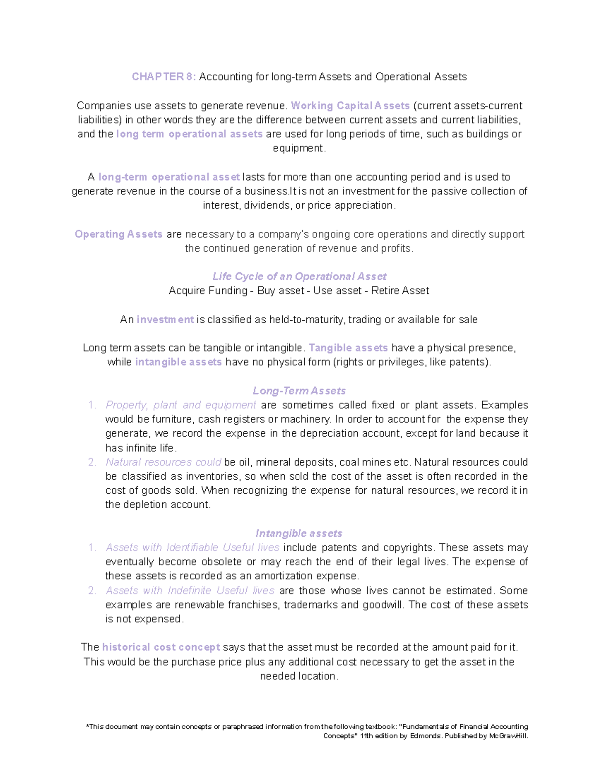 Princicilpes of Financial Accounting CH - CHAPTER 8: Accounting for ...