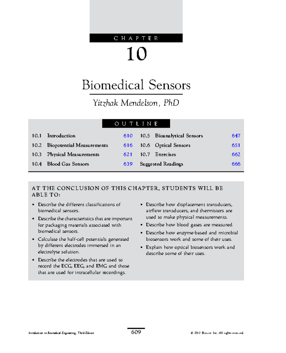 Chapter-10-Biomedical-Sensors 2012 Introduction-to-Biomedical-Engineering - C H A P T E R 10 ...