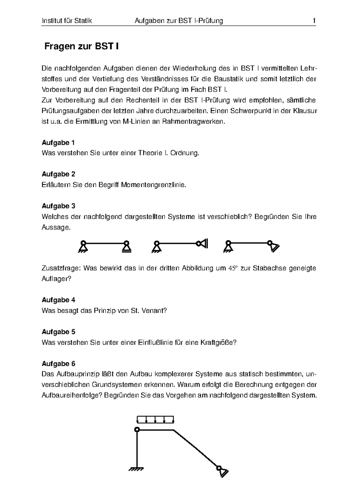 Klausur 2014, Fragen - Fragen zur BST I Die nachfolgenden Aufgaben dienen der Wiederholung des ...