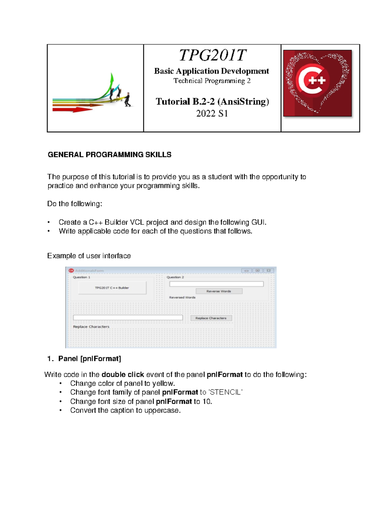 Tut B 2 2 String Manipulations Tpg201t Basic Application Development Technical Programming 2