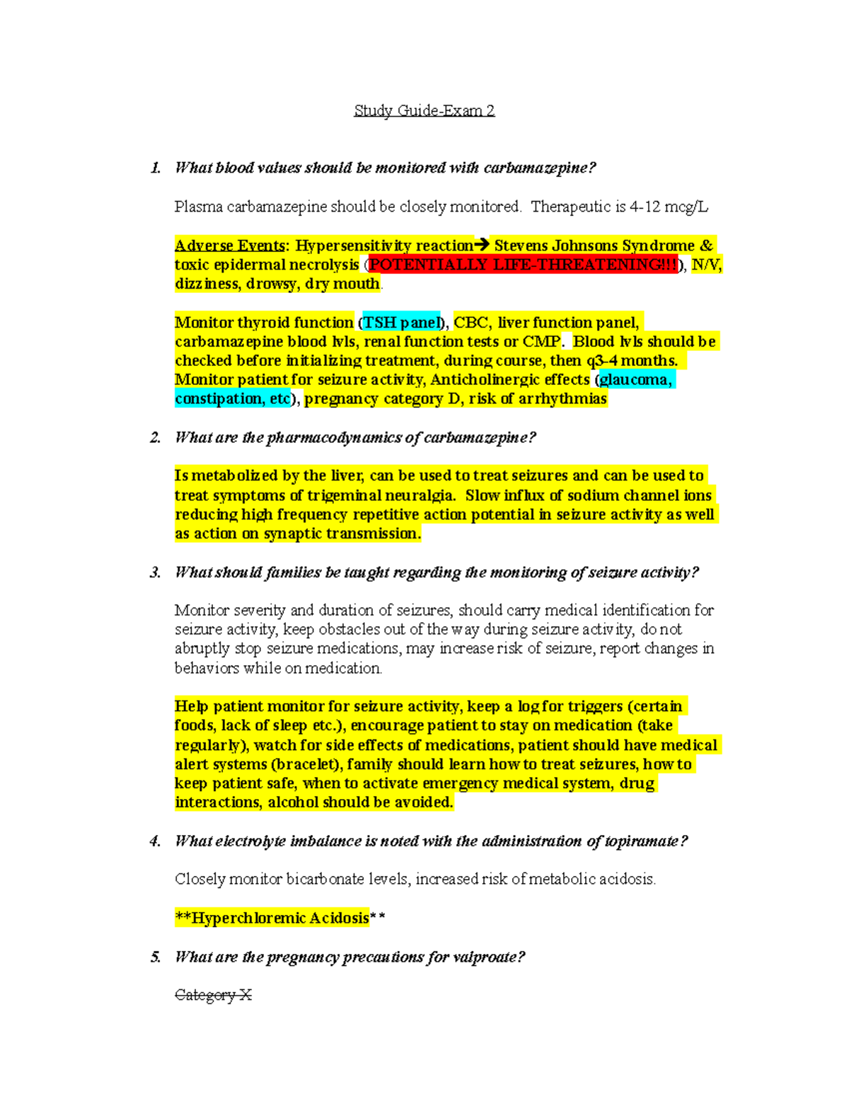 Study Guide Exam 2 - Exam review notes - Study Guide-Exam 2 1. What ...