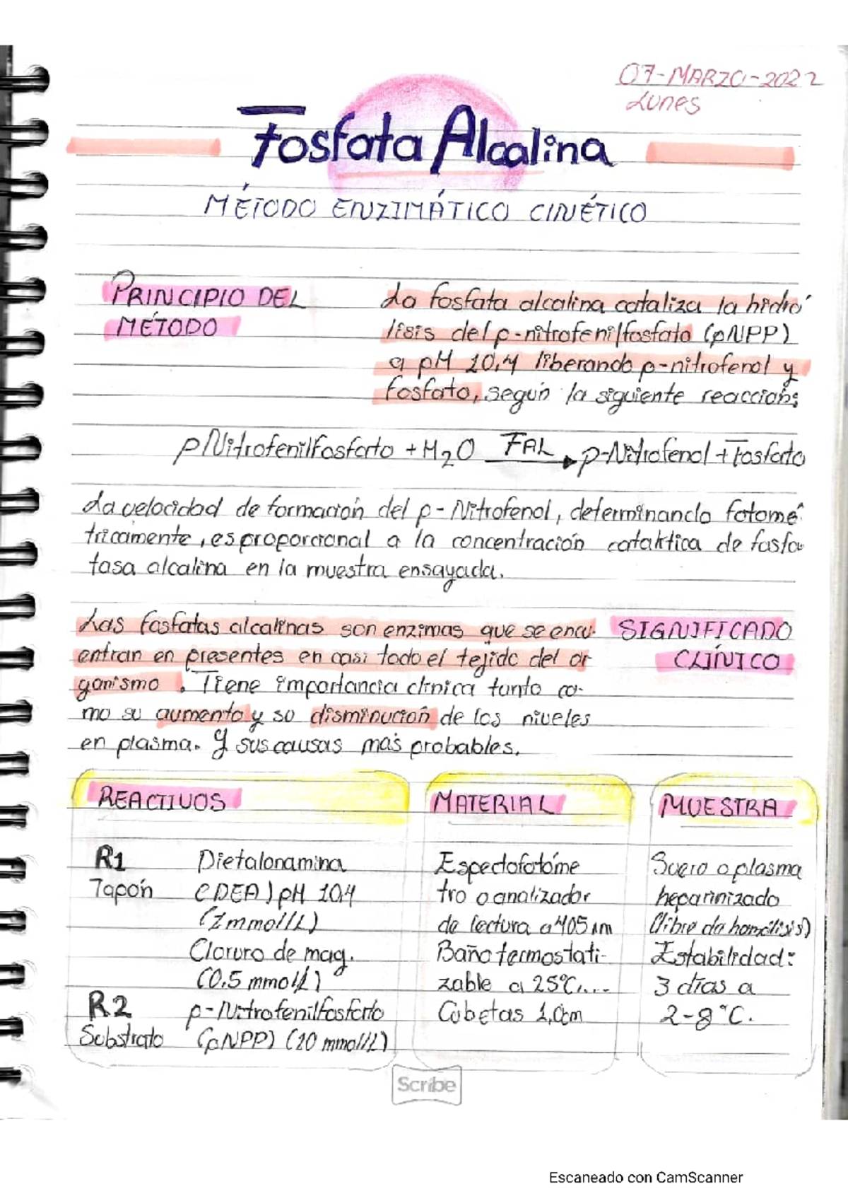 Fosfata Alcalina - Resultados de una práctica de laboratorio para ...
