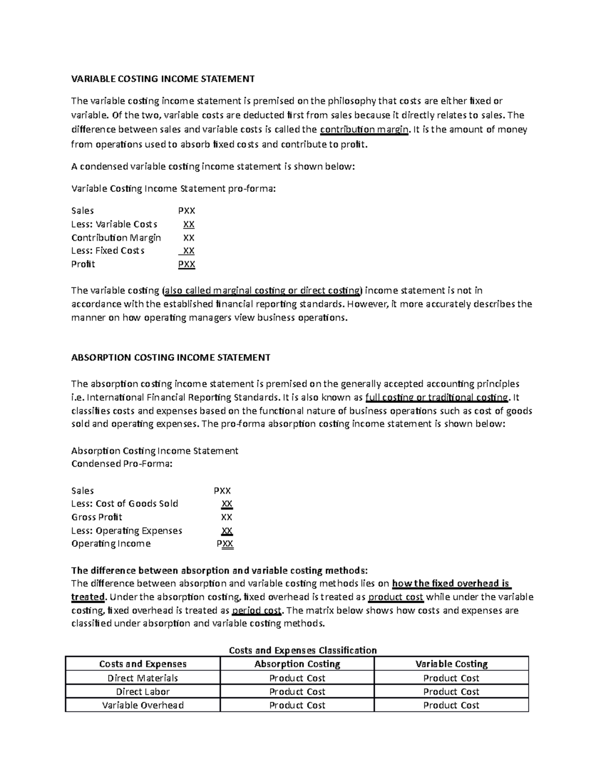 Variable Costing Income Statement - VARIABLE COSTING INCOME STATEMENT ...