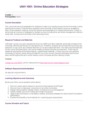 2. UNIV 1001 - Unit 2 Learning Journal - Online Education Strategies ...