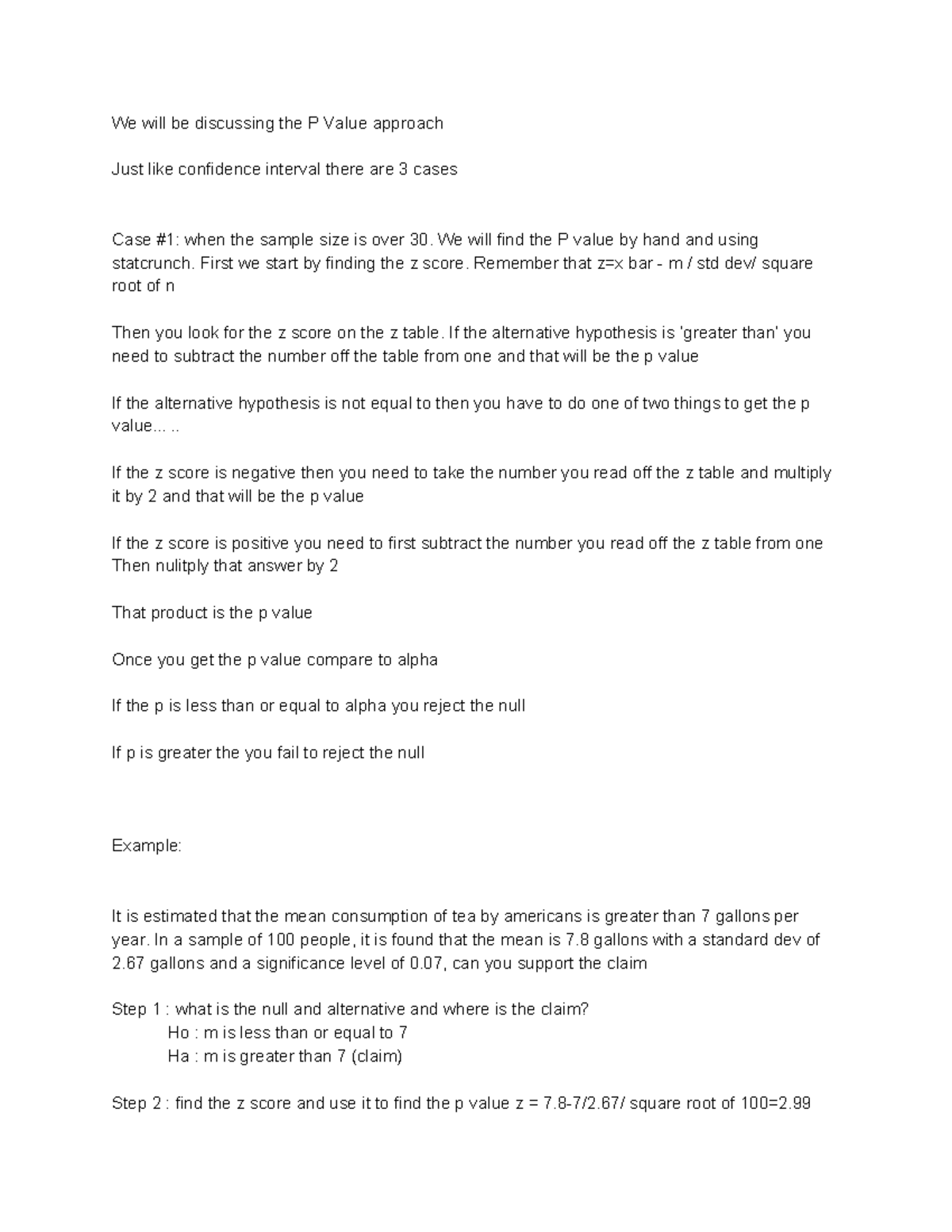 7.1 Hypothesis Testing for the Mean ( Large Samples) - We will be ...