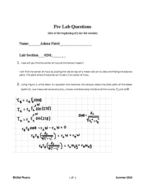 PHYS221 Lab 7 Report Template – Biomechanics of Torques and Forces in ...