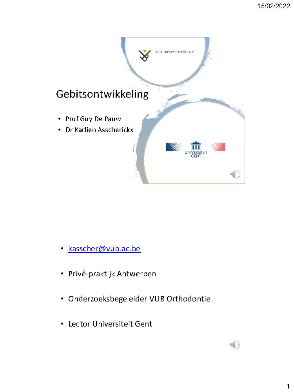 Gebitsontwikkeling les1 - Gebitsontwikkeling Prof Guy De Pauw Dr ...