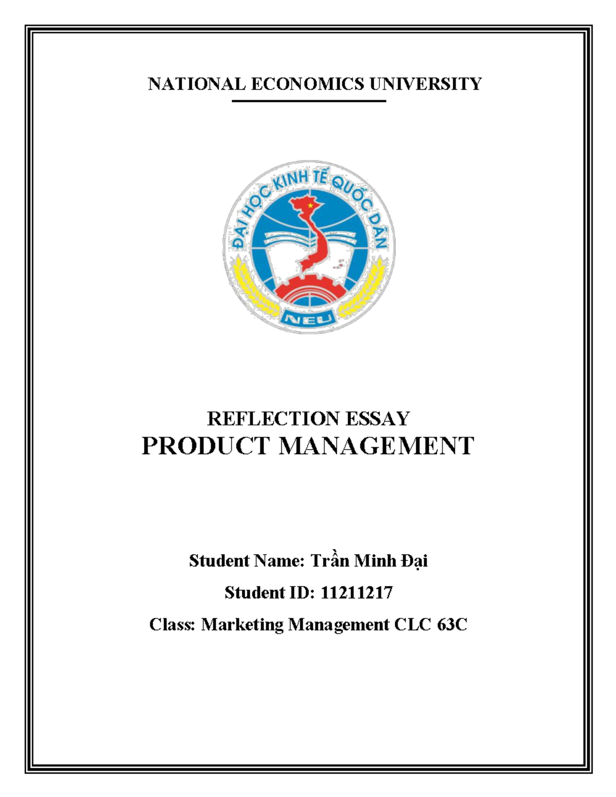 Reflection Essay - PM - NATIONAL ECONOMICS UNIVERSITY REFLECTION ESSAY ...