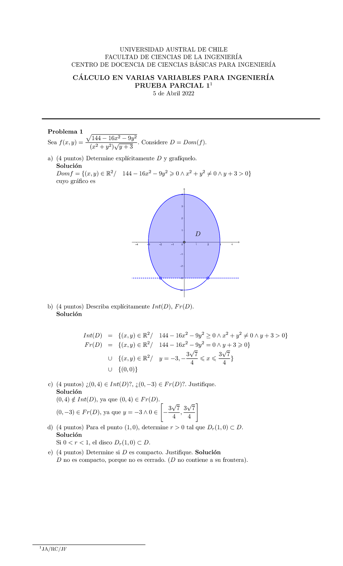 Pauta PP1 - UNIVERSIDAD AUSTRAL DE CHILE FACULTAD DE CIENCIAS DE LA INGENIER ́IA CENTRO DE ...