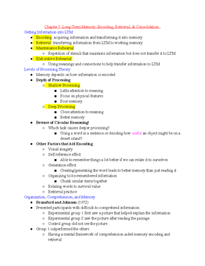 Chapter 6 Long Term Memory and Structure - Chapter 6: Long Term Memory Basics of information ...