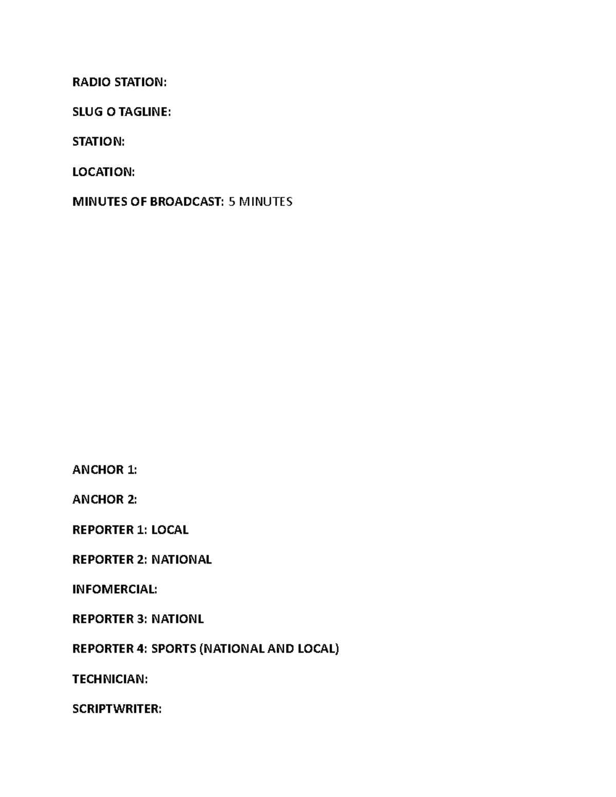 Group 9 Broadcasting Script (11) - RADIO STATION: SLUG O TAGLINE ...