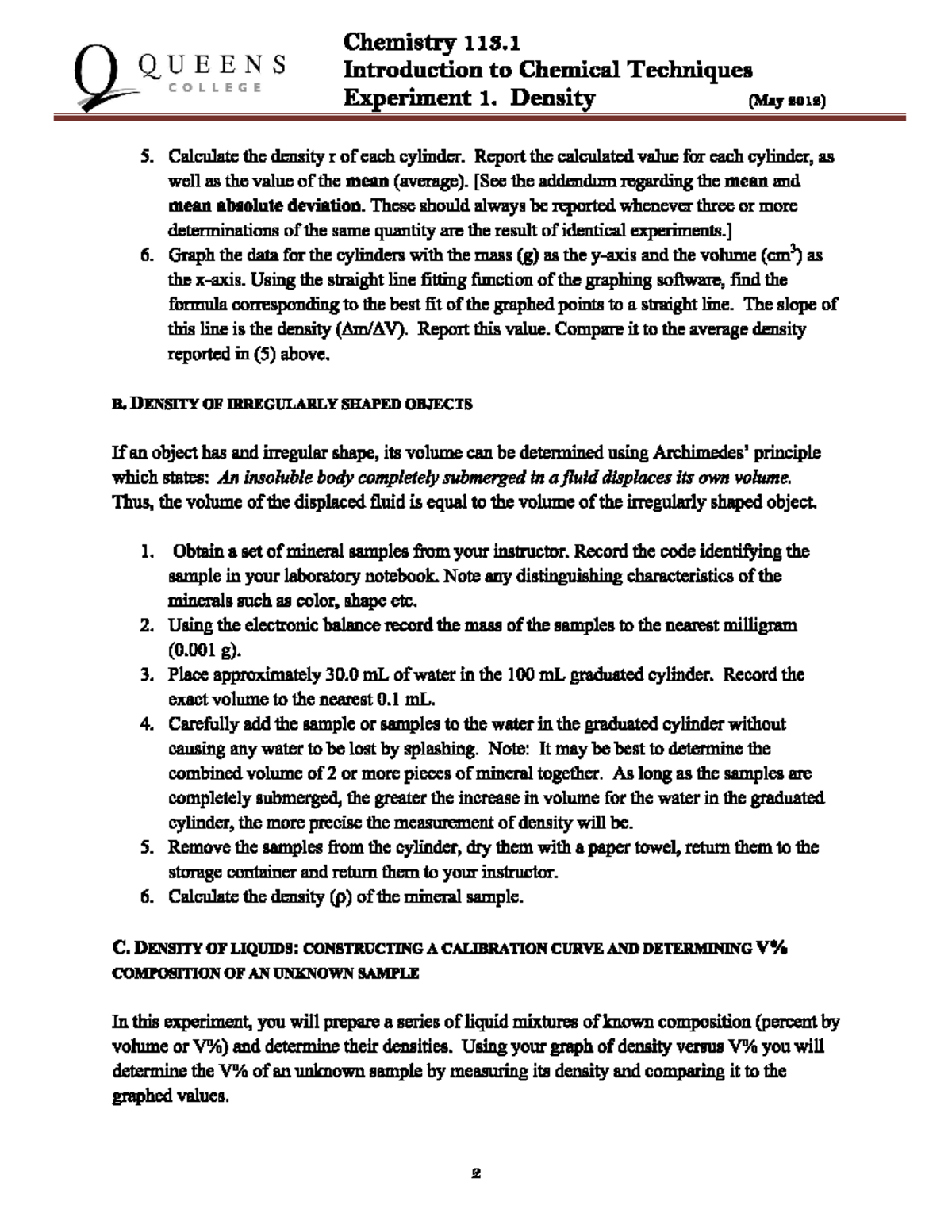 2 - lab 1 - CHEM 1131 - Studocu