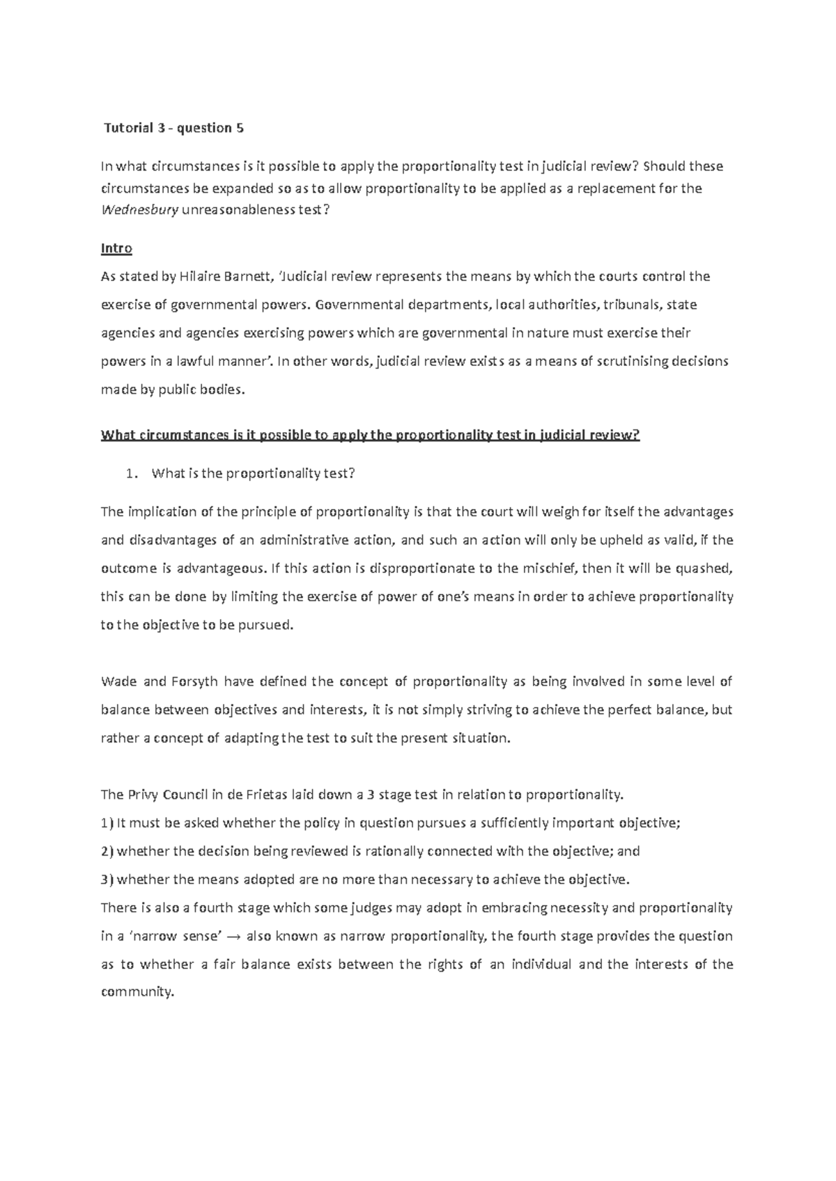 Consti tuto 2 (question 5) - Tutorial 3 - question 5 In what circumstances is it possible to ...